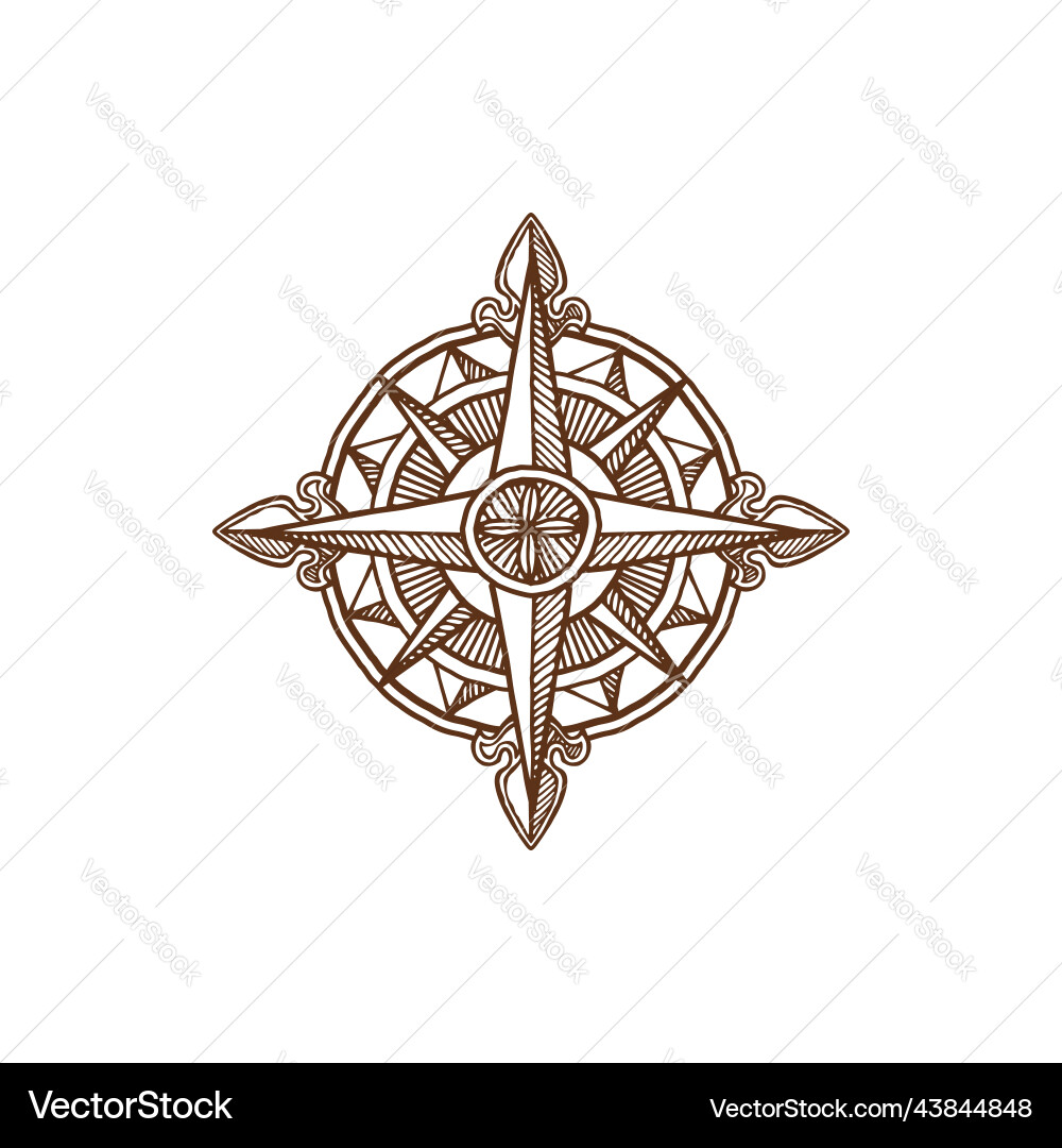 Medieval map antique compass marine navigation Vector Image