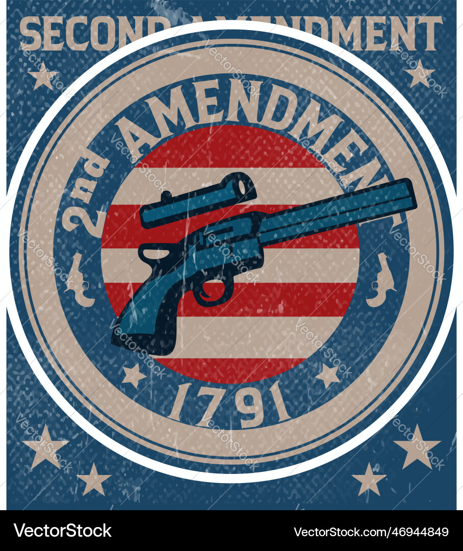 2nd Amendment Firearms Graphic Royalty Free Vector Image