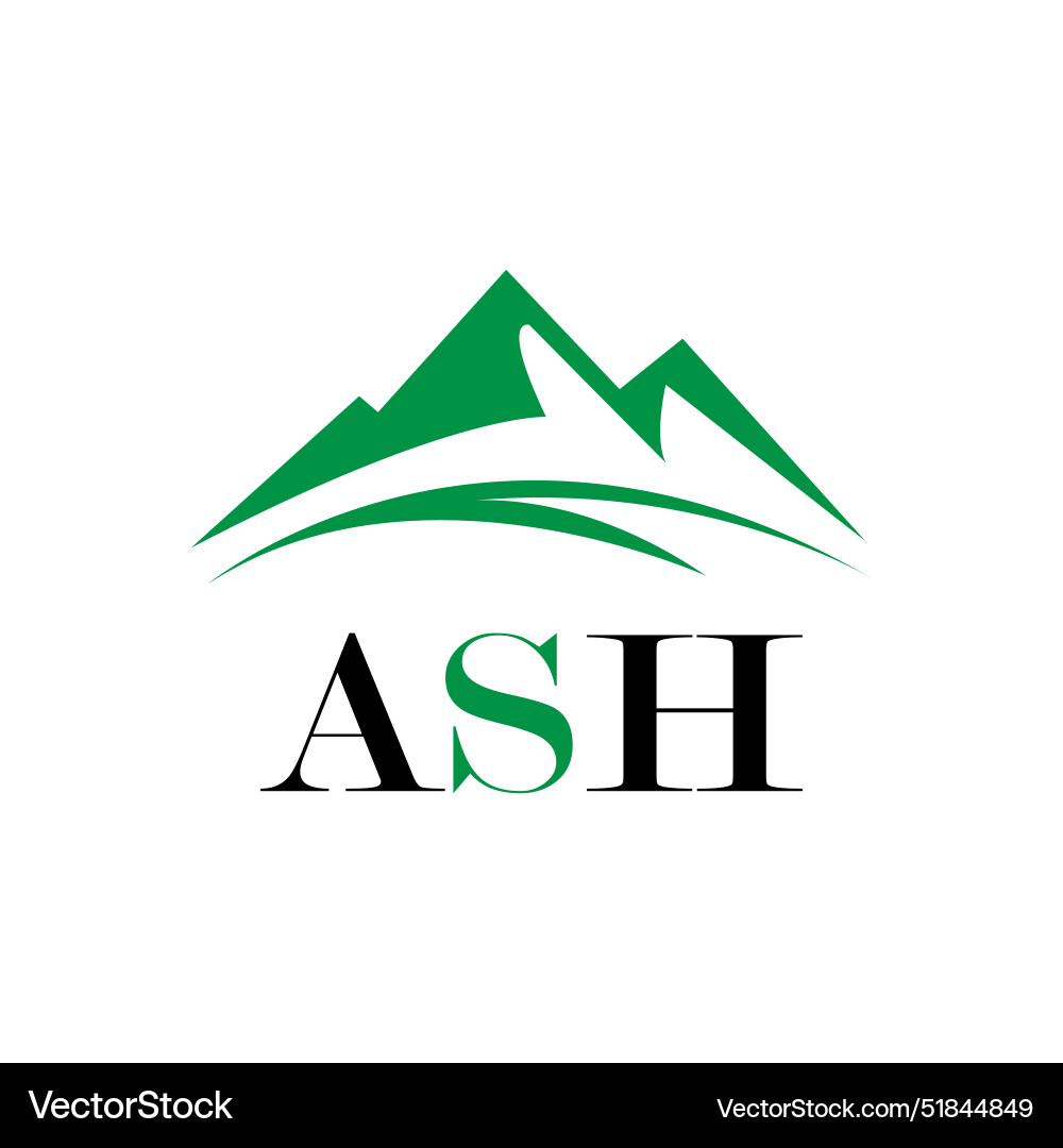 Ash letter logo design on white background Vector Image