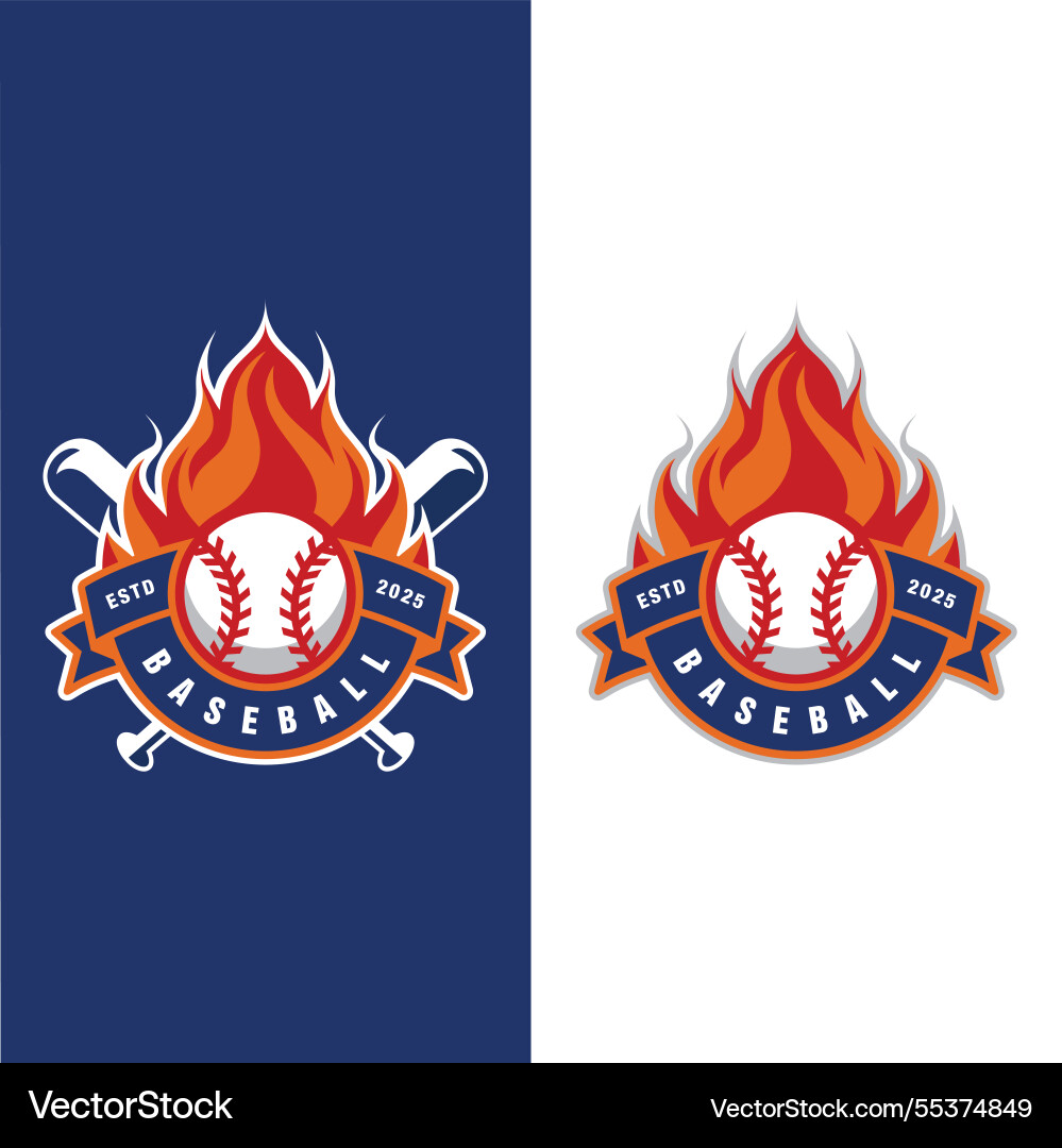 Baseball team logo template design Royalty Free Vector Image