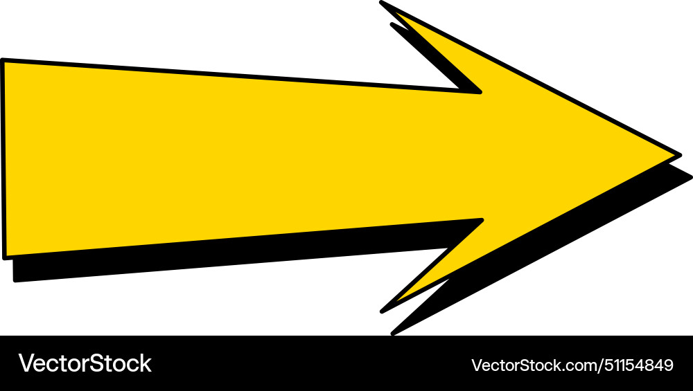 Cartoon yellow arrow Royalty Free Vector Image