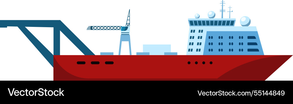 Detailed of a modern cargo ship Royalty Free Vector Image