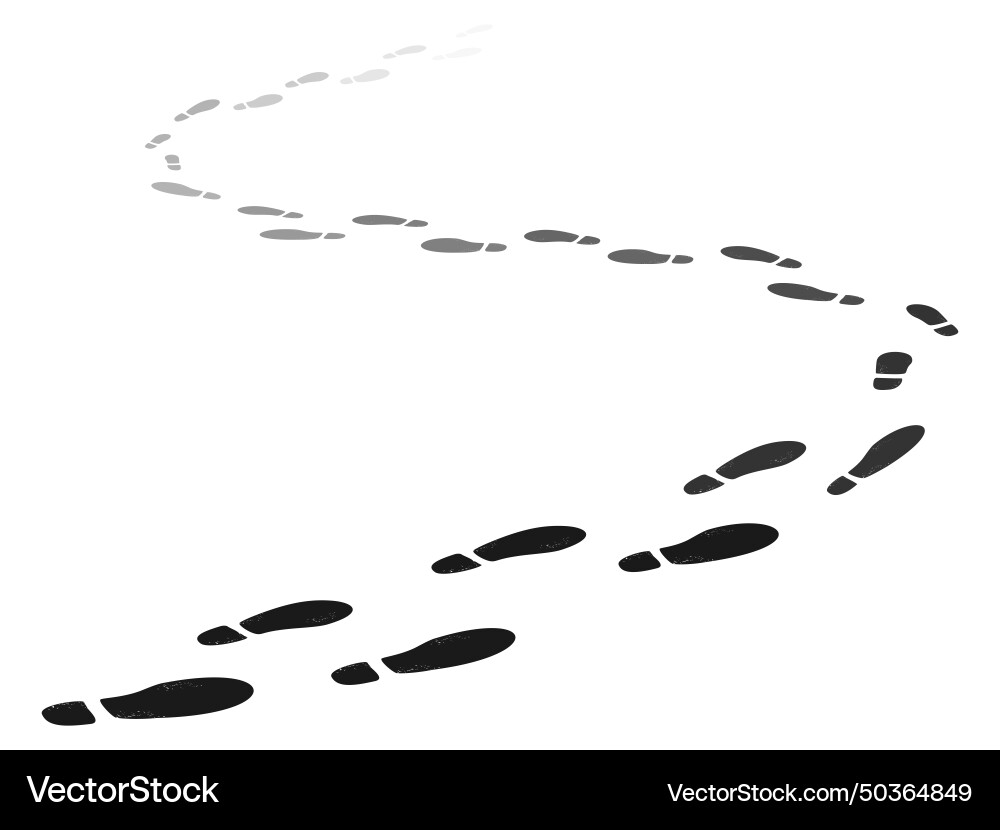 Footprints on a Path Royalty Free Vector Image