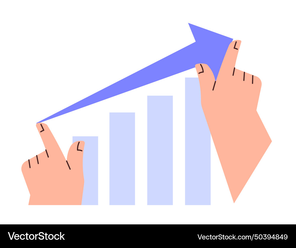 Growing graph infographic Royalty Free Vector Image