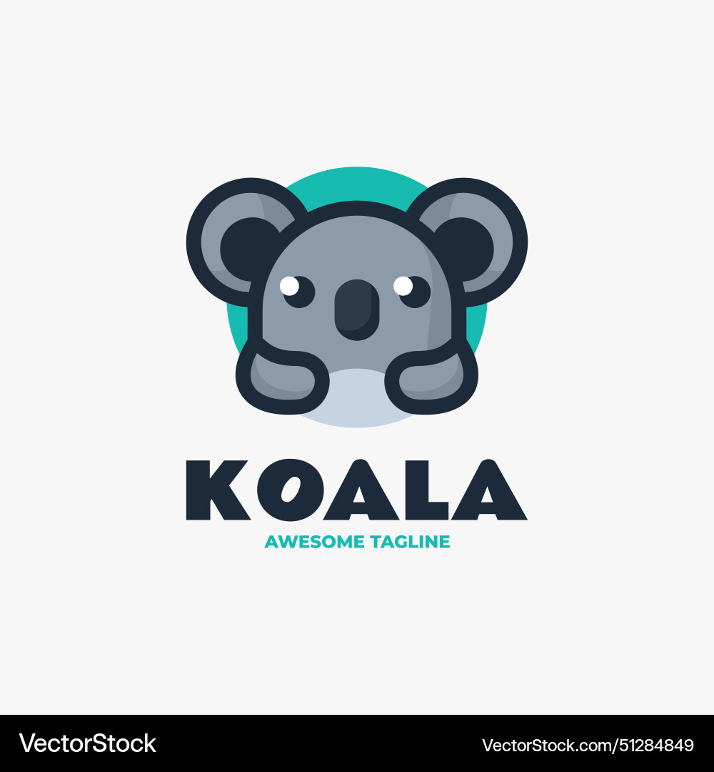Logo koala simple mascot style Royalty Free Vector Image