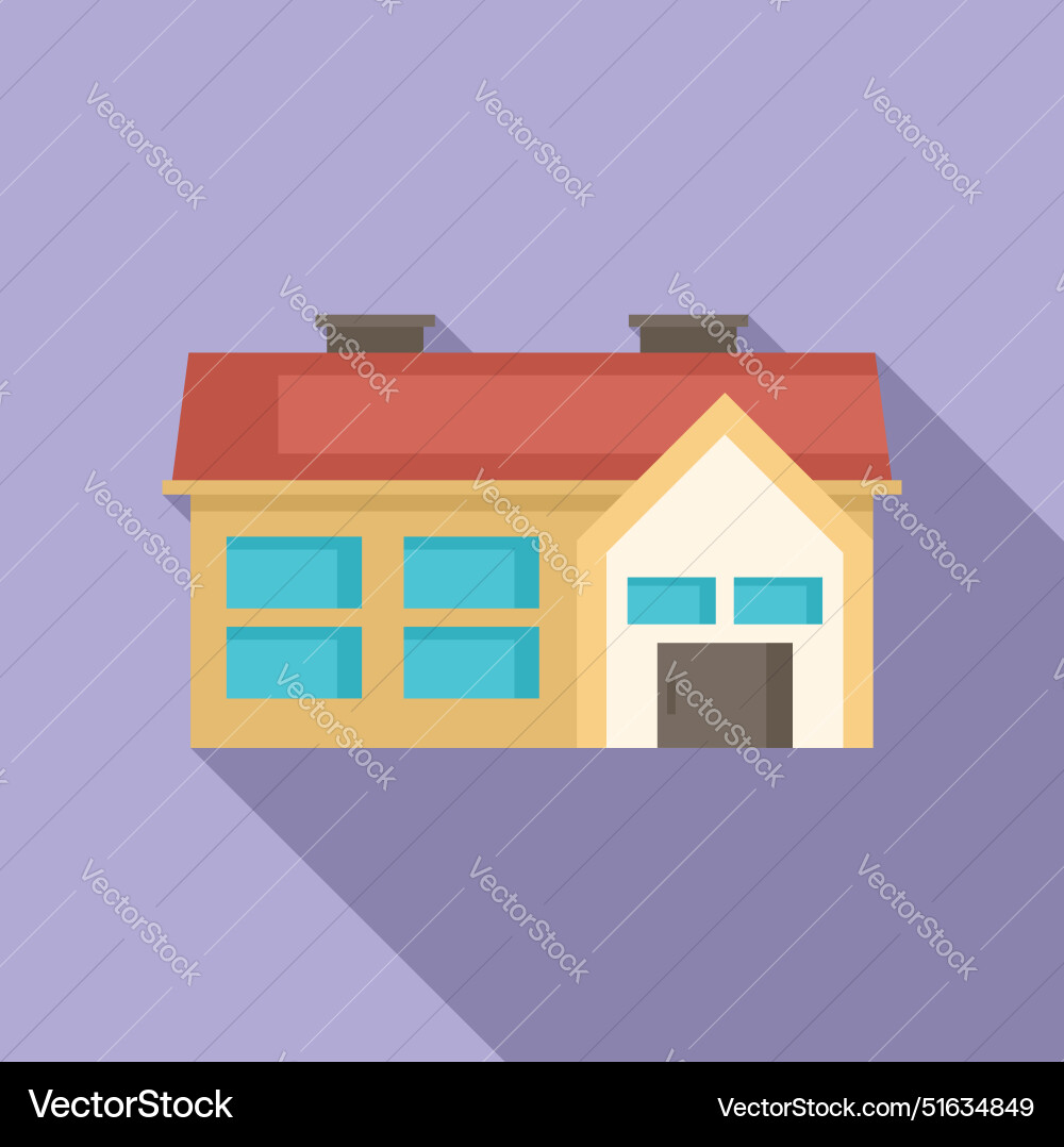 Modern private school building with red roof Vector Image