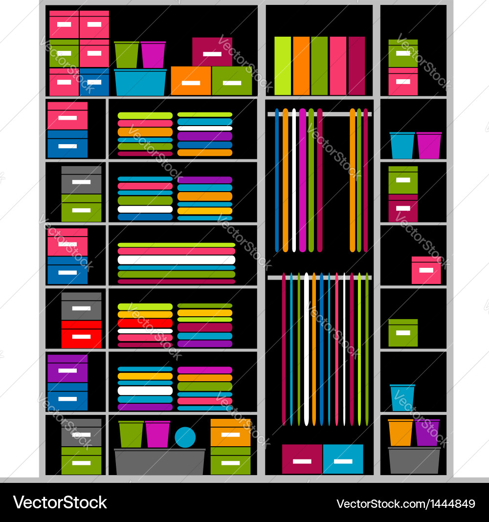 Modern Wardrobe Interior Royalty Free Vector Image