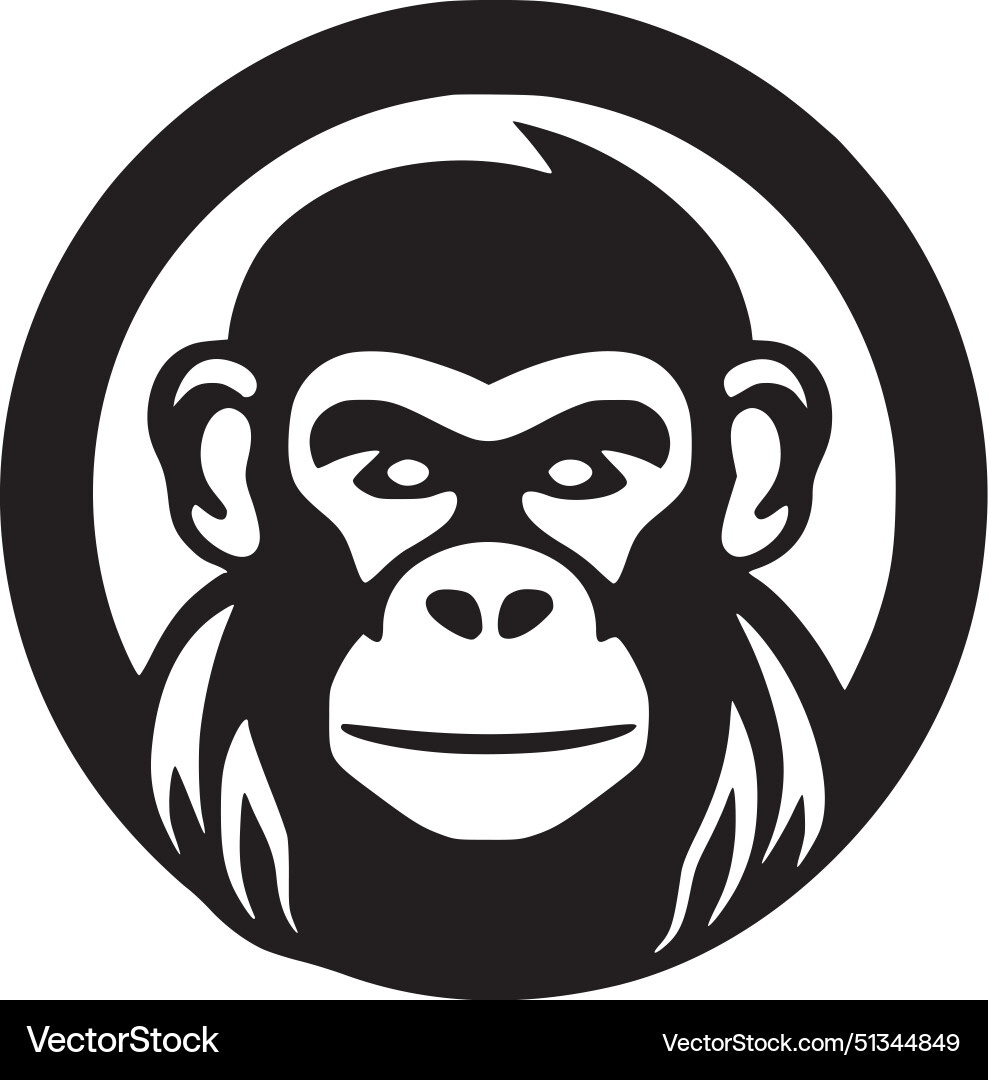 Monkey - minimalist and simple silhouette Vector Image