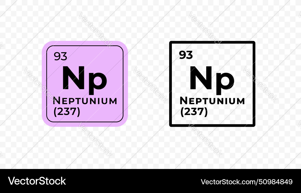 Neptunium perdiodic table of elements Royalty Free Vector
