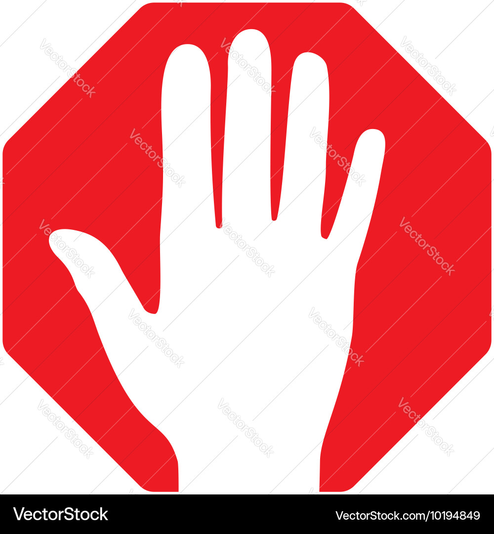 Stopp-Hand Lizenzfreies Vektorbild - VectorStock