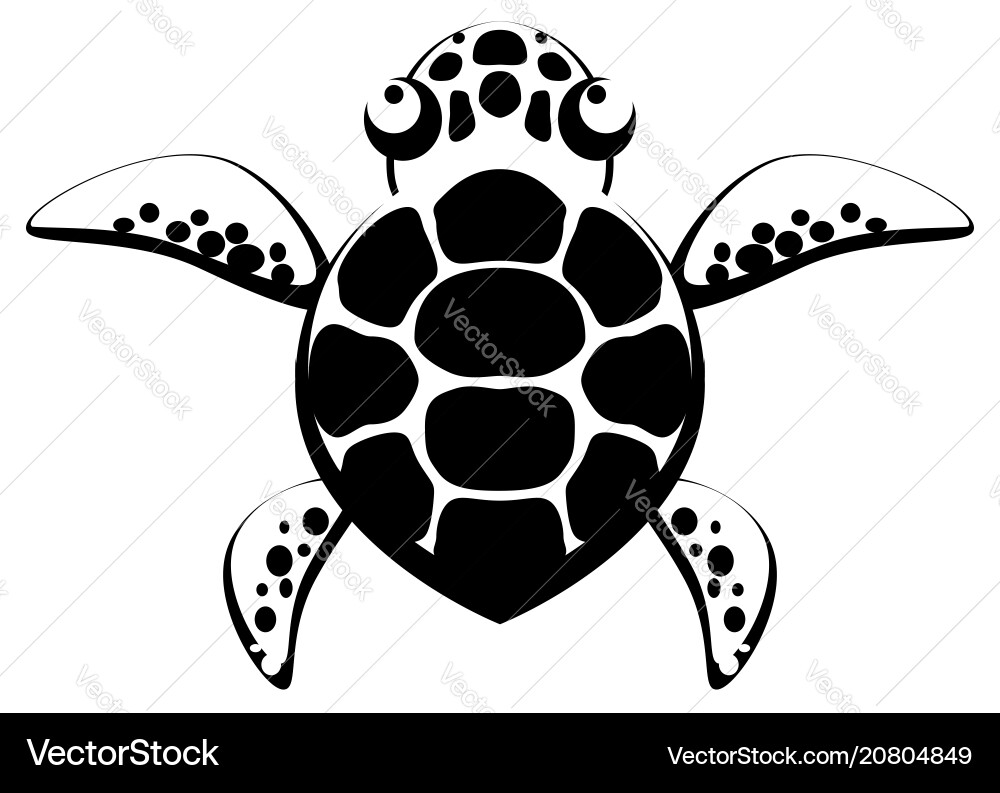 Turtle stencil Royalty Free Vector Image - VectorStock