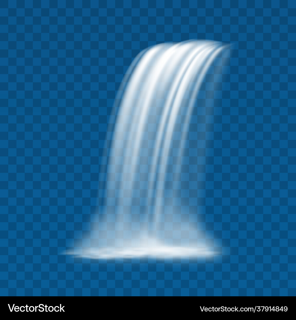 Waterscape flowing streams waterfall realistic Vector Image