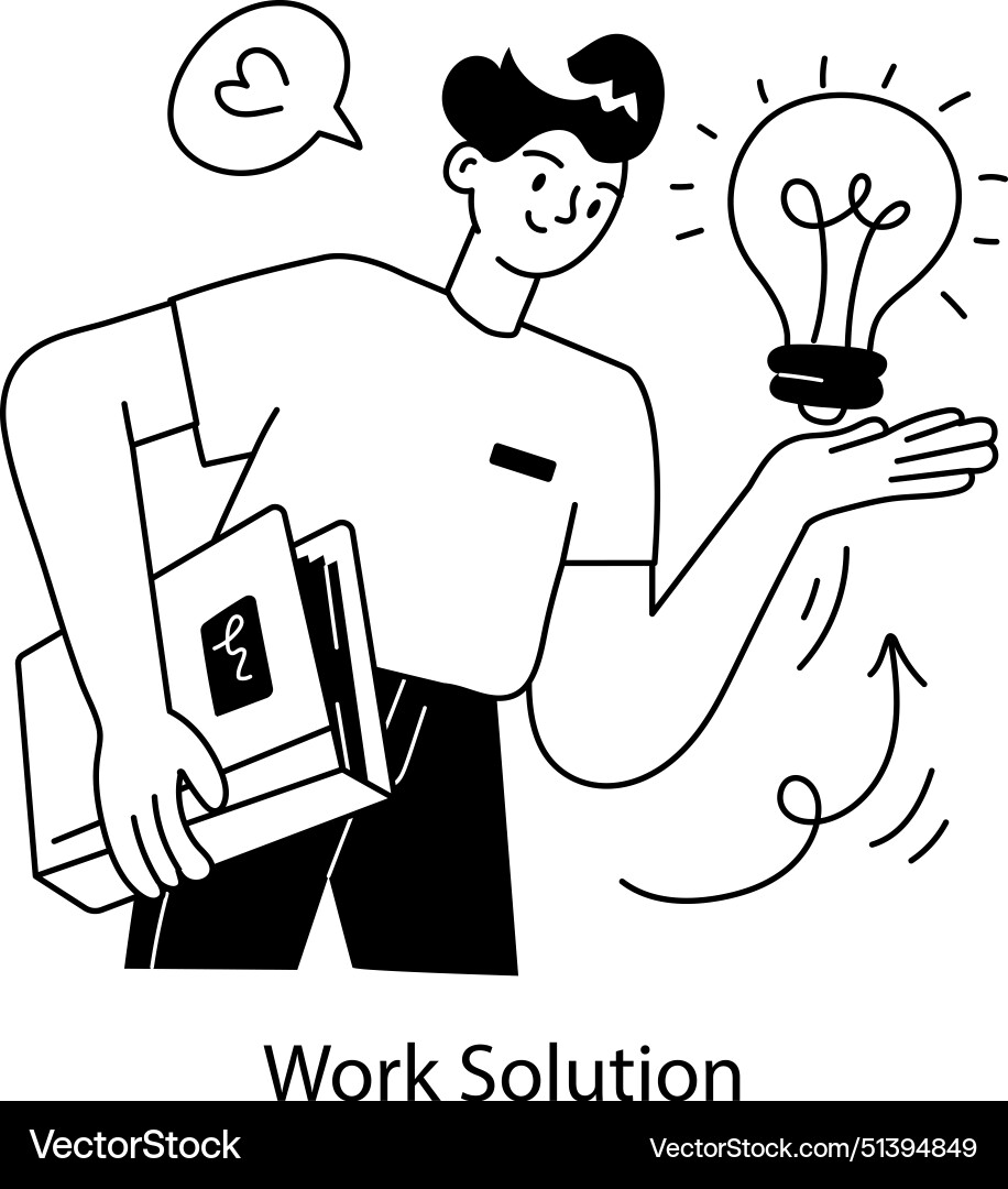 Work solution Royalty Free Vector Image - VectorStock