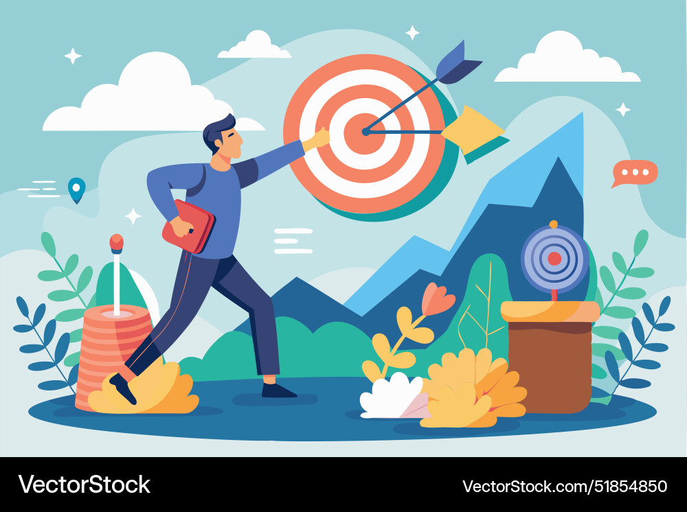 Business success aim high overcome challenges Vector Image