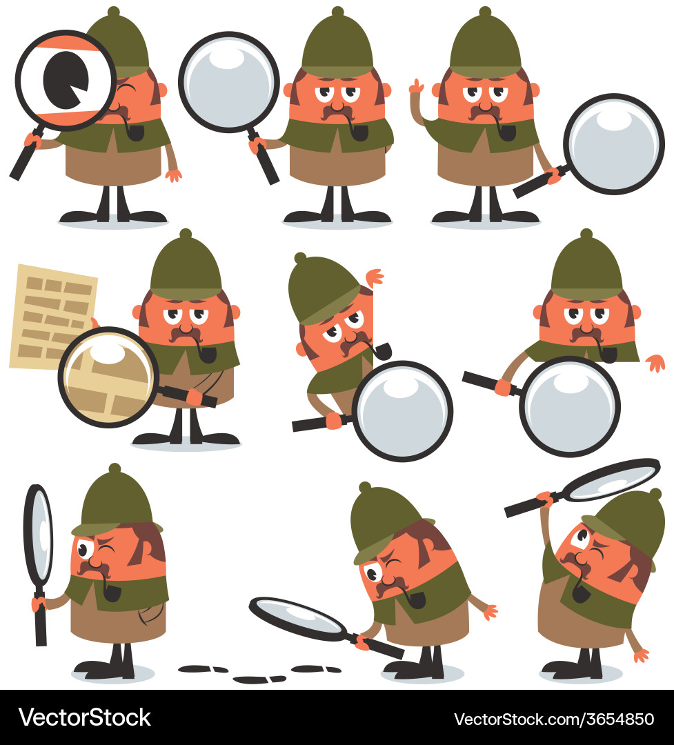 Detective pack Royalty Free Vector Image - VectorStock