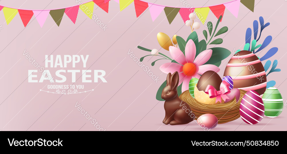 Easter poster and banner template Royalty Free Vector Image