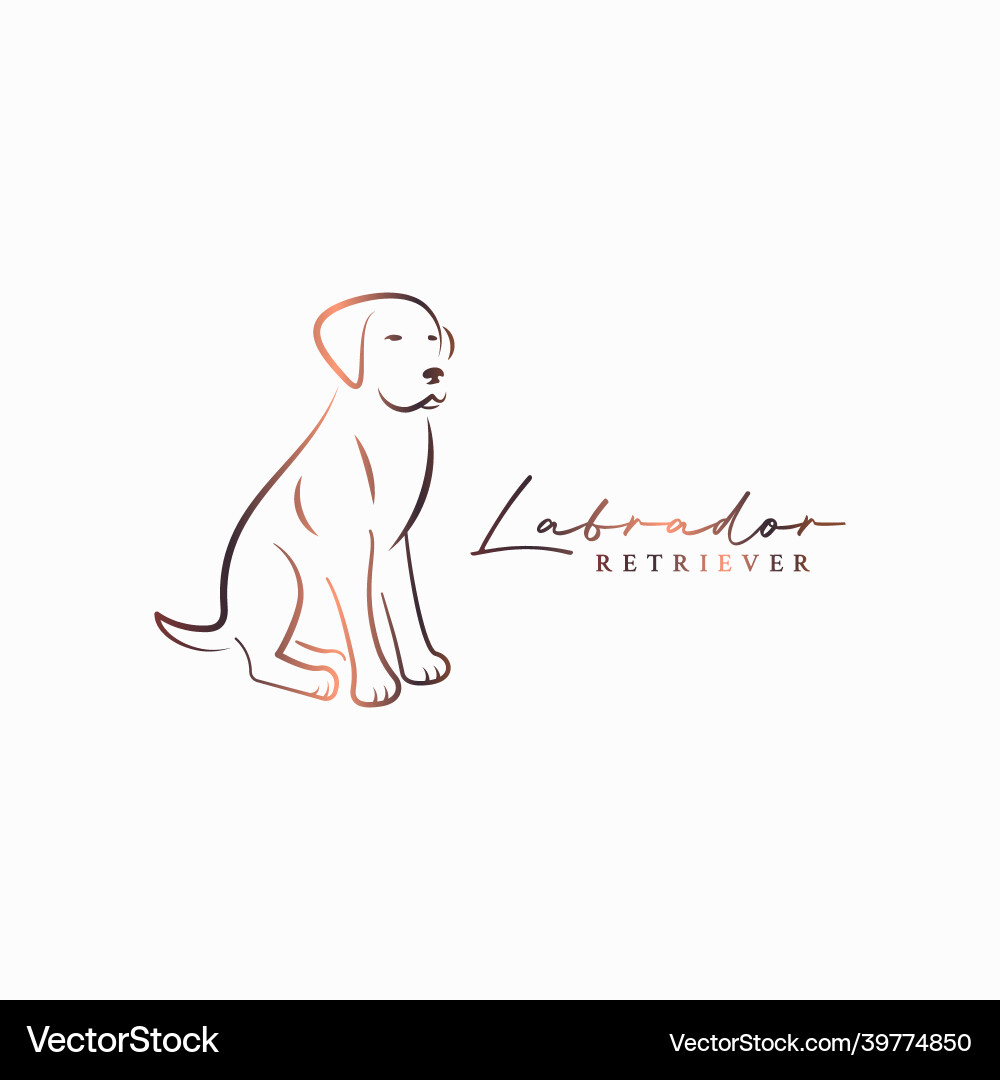 Elegant Labrador Silhouette Logo Royalty Free Vector Image