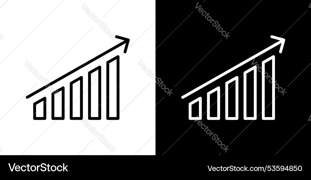 Increasing stocks thin line icon set Royalty Free Vector