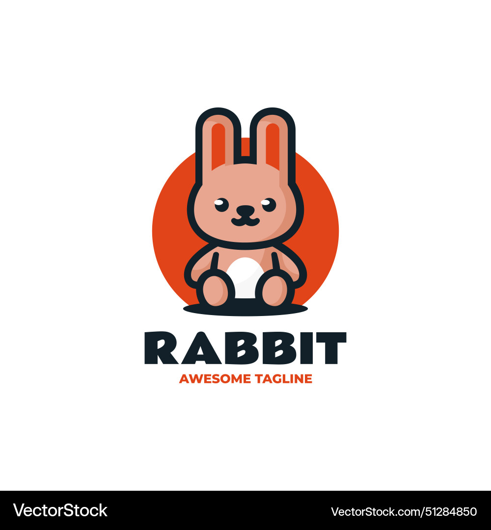 Logo rabbit mascot cartoon style Royalty Free Vector Image