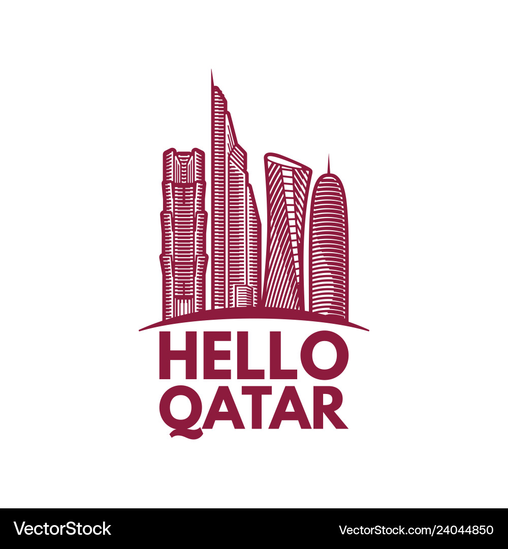 Qatar city tower icon Royalty Free Vector Image