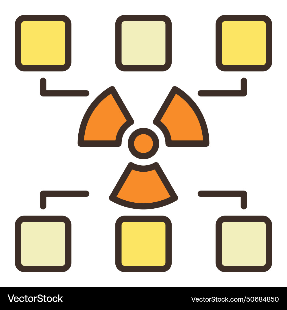 Radiation and nuclear energy colored icon Vector Image