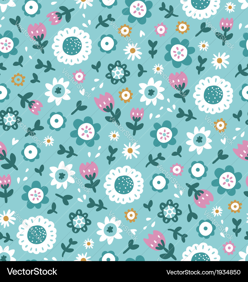Simple floral pattern Royalty Free Vector Image