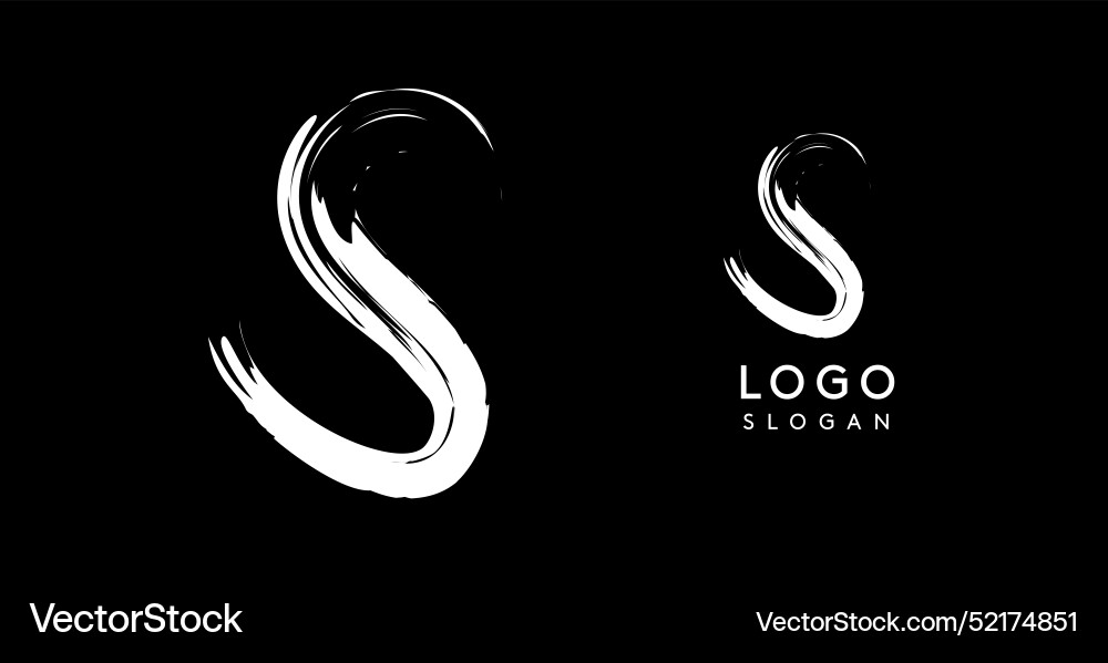 Brushstroke handdrawn letter s creative modern Vector Image
