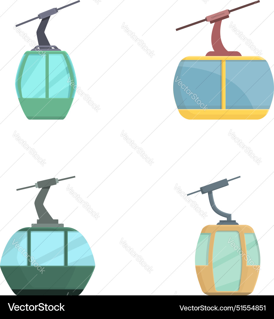 Cable car collection Royalty Free Vector Image