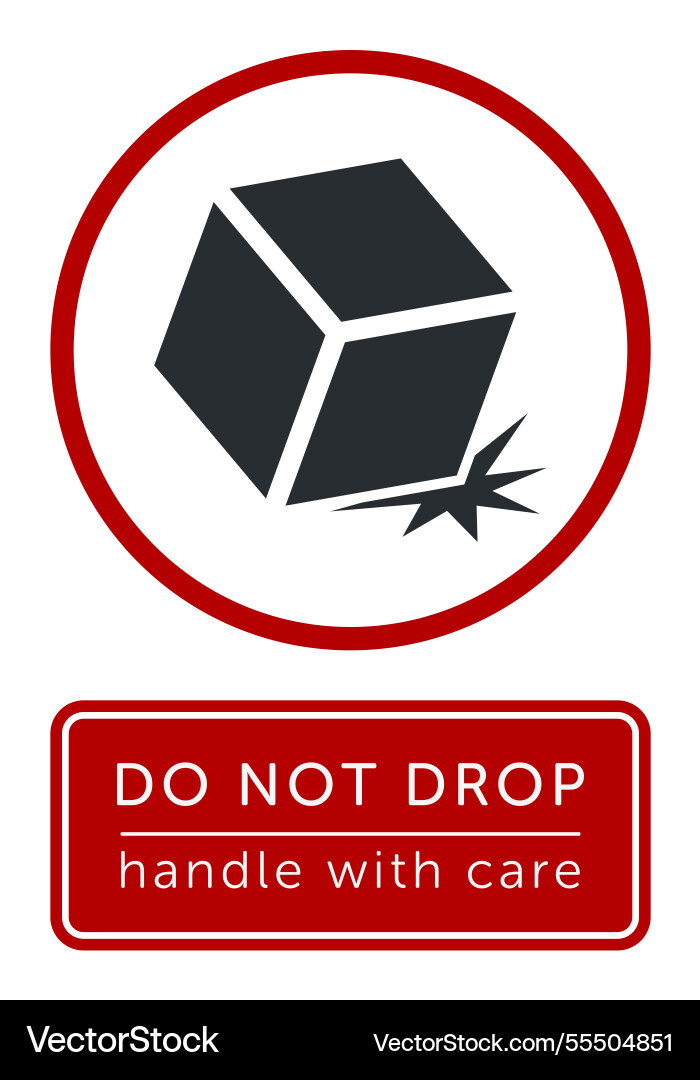 Do not drop fragile items packaging symbol sign Vector Image