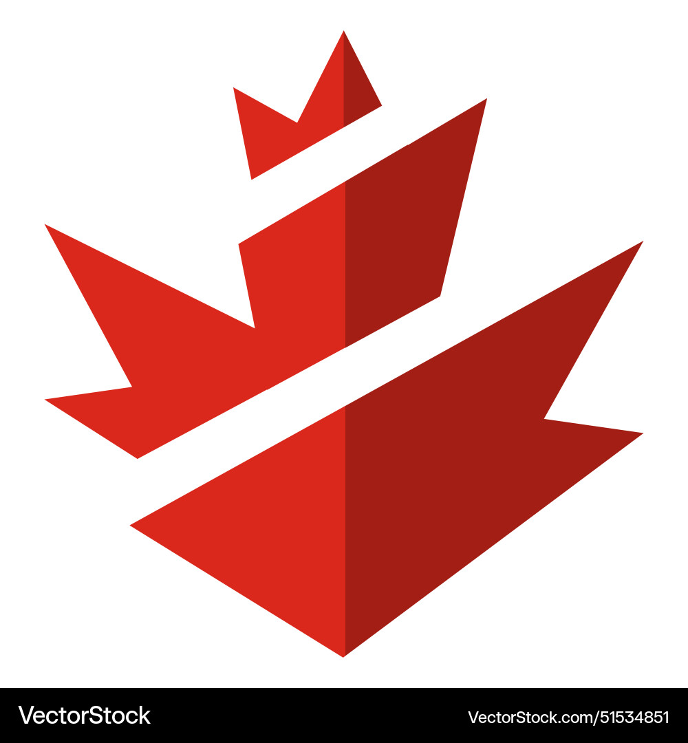 Dynamic maple leaf sport logo design Royalty Free Vector