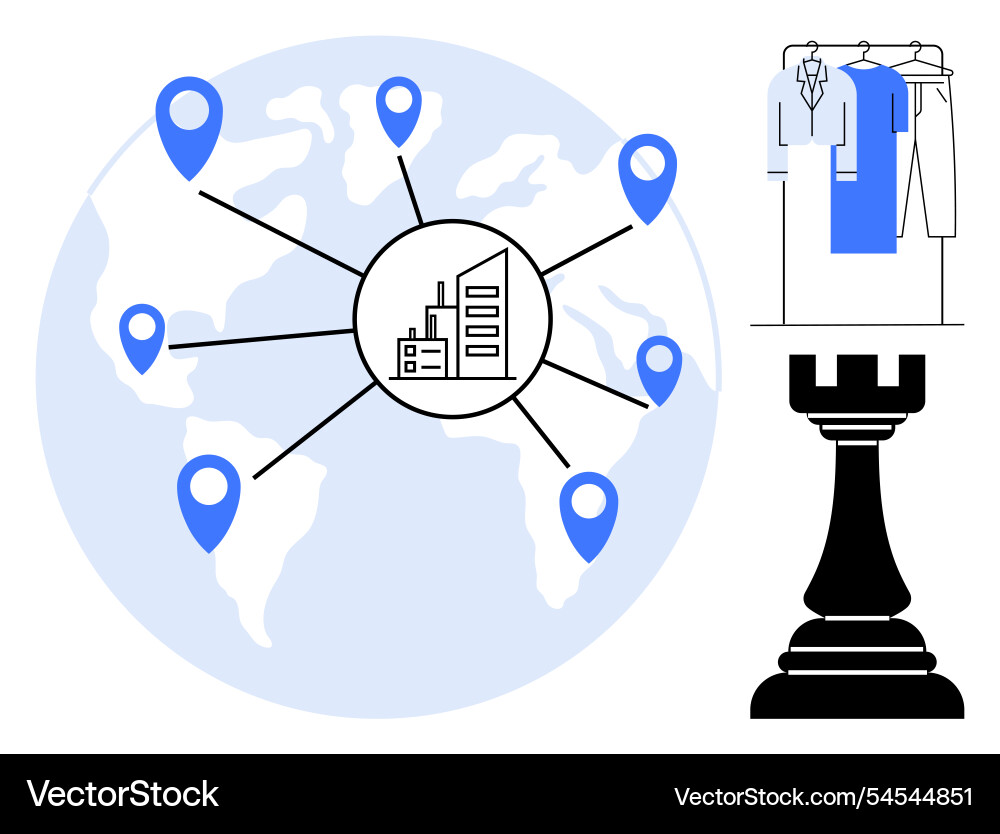 Global manufacturing and retail distribution Vector Image