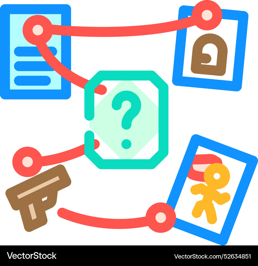 Insufficient evidence crime color icon Royalty Free Vector