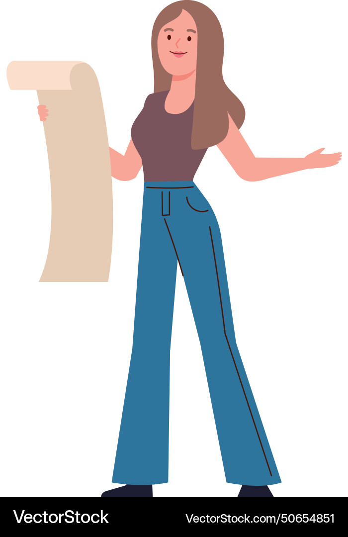 Poet woman character Royalty Free Vector Image