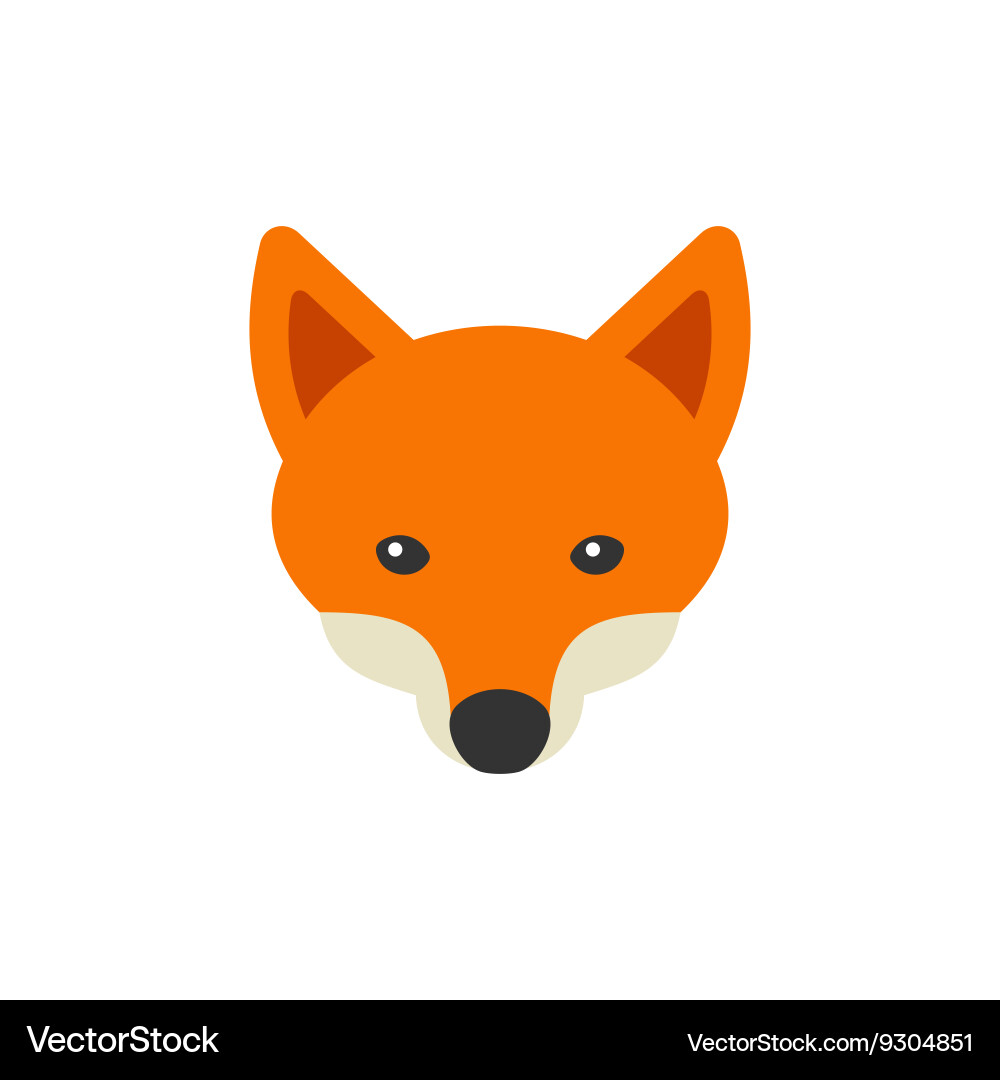 Red fox head logo on white background Royalty Free Vector