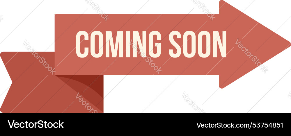 Red ribbon banner with an arrow pointing Vector Image