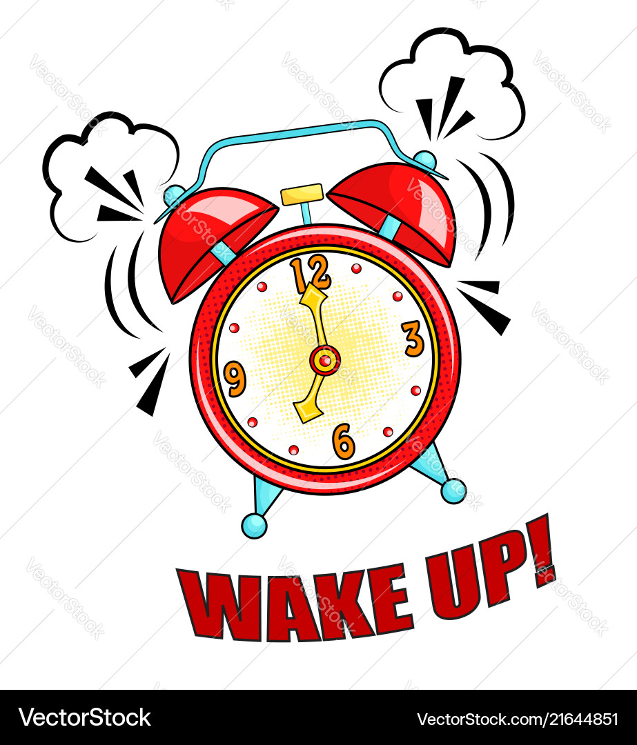 Ringing Alarm Clock - Wake Up! Royalty Free Vector Image