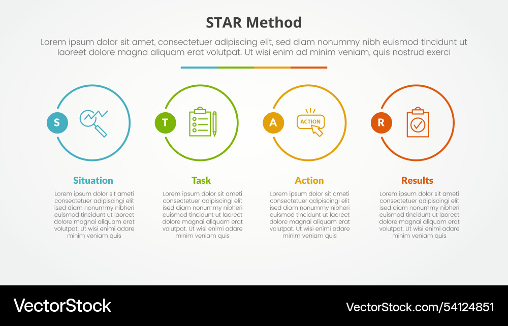 Star method infographic concept for slide Vector Image