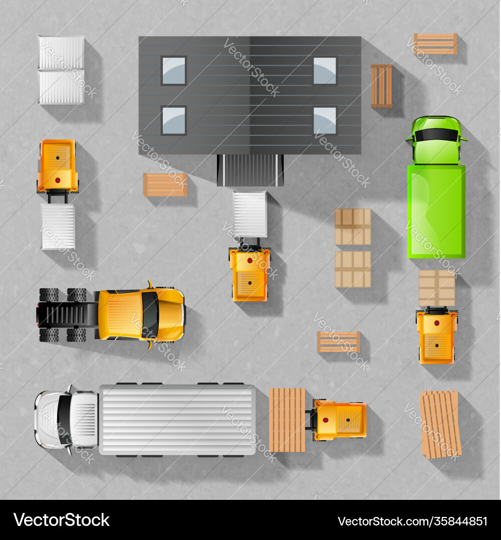 Warehouse top view Royalty Free Vector Image - VectorStock