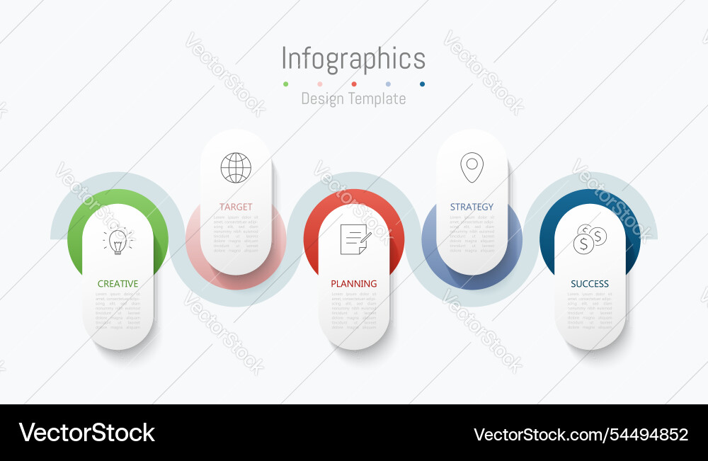 Infographic 5 options design elements Royalty Free Vector