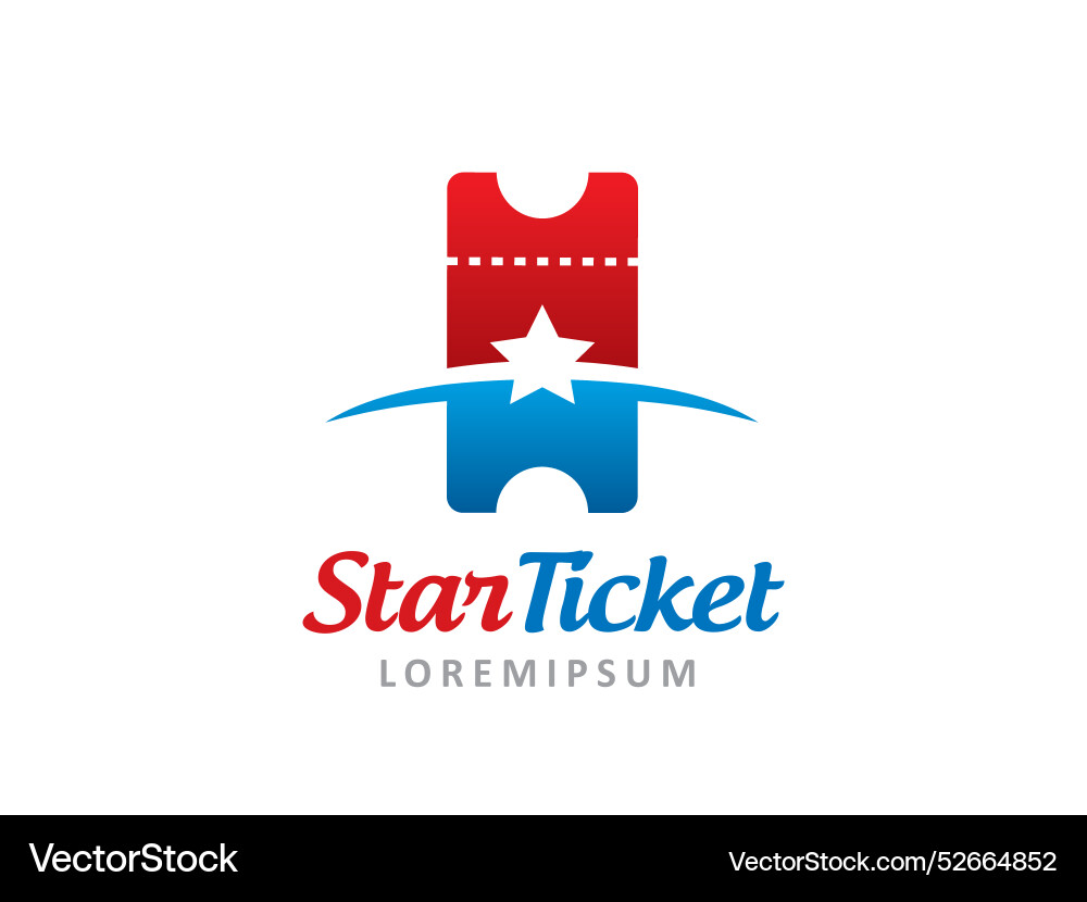 Star ticket logo symbol or icon template Vector Image