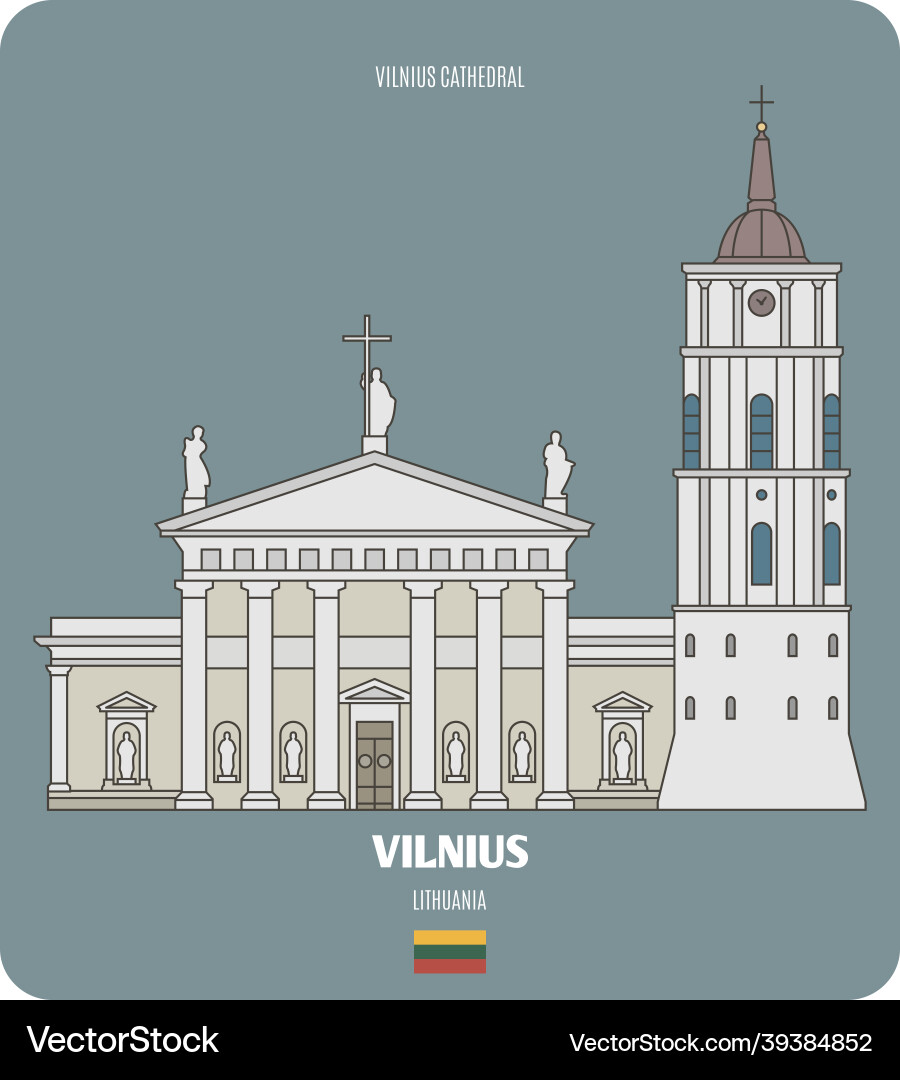 Vilnius cathedral lithuania architectural Vector Image