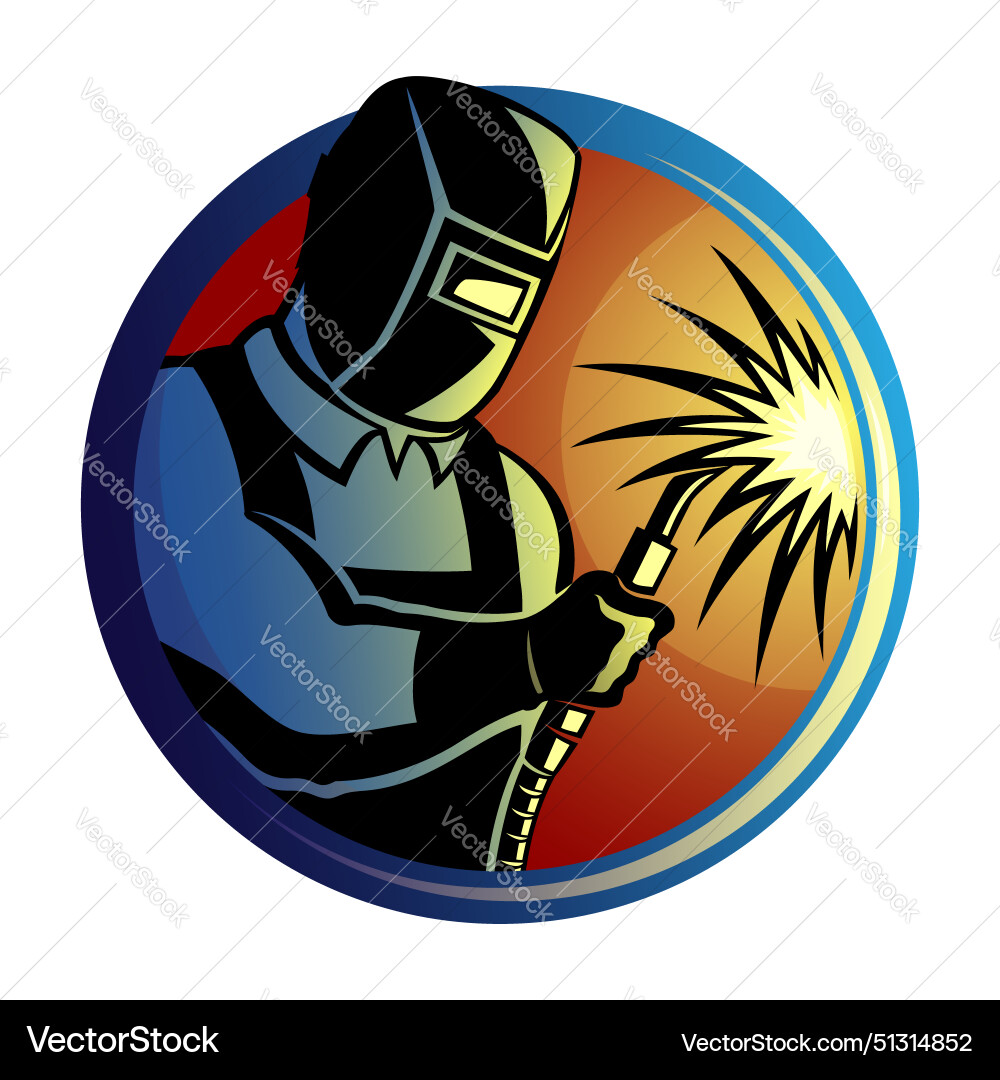 Welder round sign Royalty Free Vector Image - VectorStock