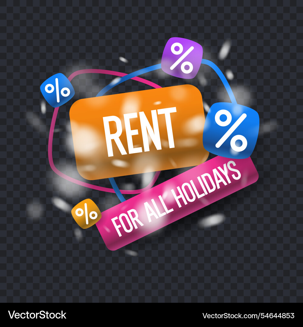 A promotional poster for rent Royalty Free Vector Image