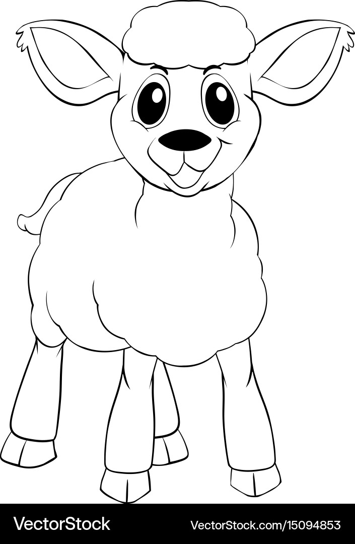 Animal outline for little lamb Royalty Free Vector Image
