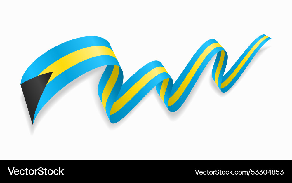 Bahamian flag wavy abstract background Royalty Free Vector