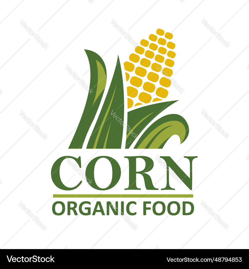 Corn cob emblem Royalty Free Vector Image - VectorStock