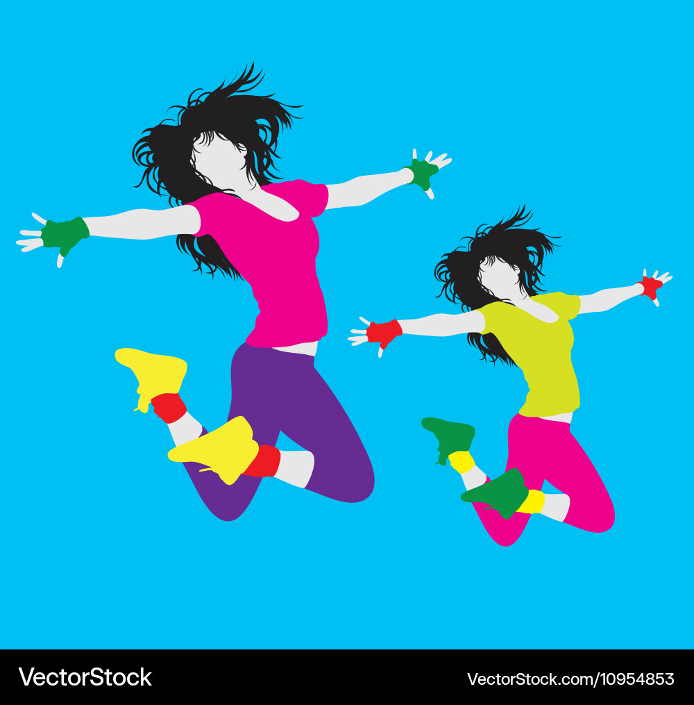 Happy hip hop dancer silhouette Royalty Free Vector Image