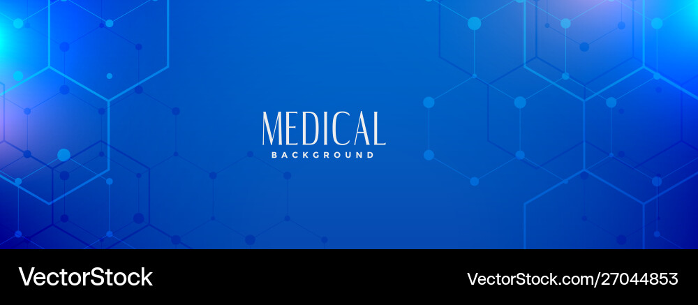 Hexagonal blue medical science banner digital Vector Image