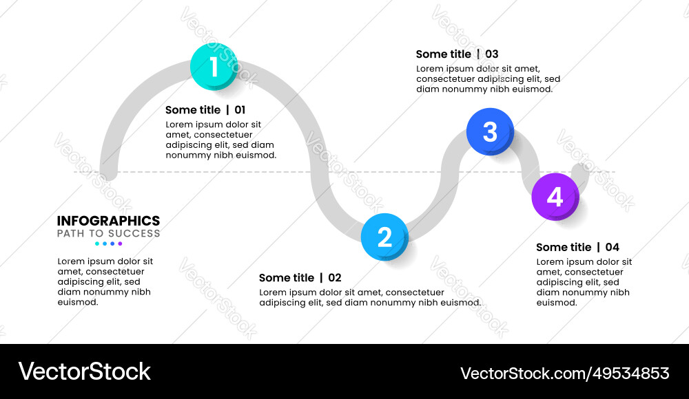 Infographic template path to success with 4 steps Vector Image