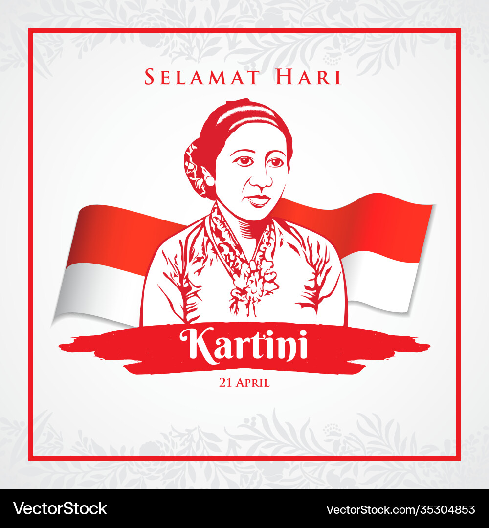 Selamat hari kartini translation happy Royalty Free Vector